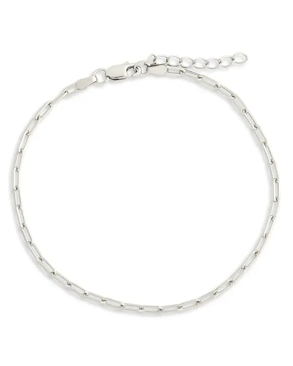 Sterling Forever Dainty Paperclip Chain Bracelet - Silver