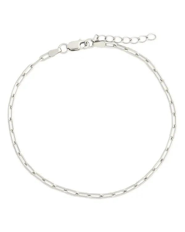Sterling Forever Dainty Paperclip Chain Bracelet - Silver