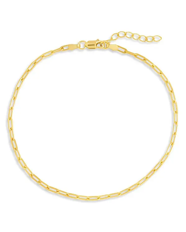 Sterling Forever Dainty Paperclip Chain Bracelet - Gold