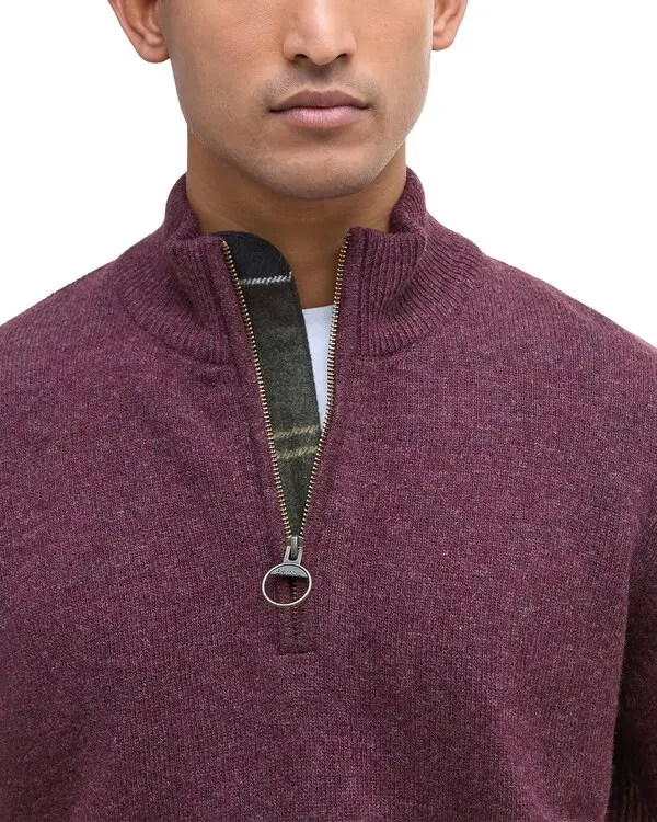 Barbour Relaxed Fit Quarter Zip Sweater - Ruby Marl
