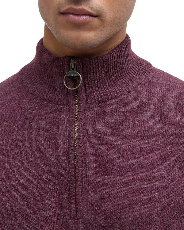 Barbour Relaxed Fit Quarter Zip Sweater - Ruby Marl