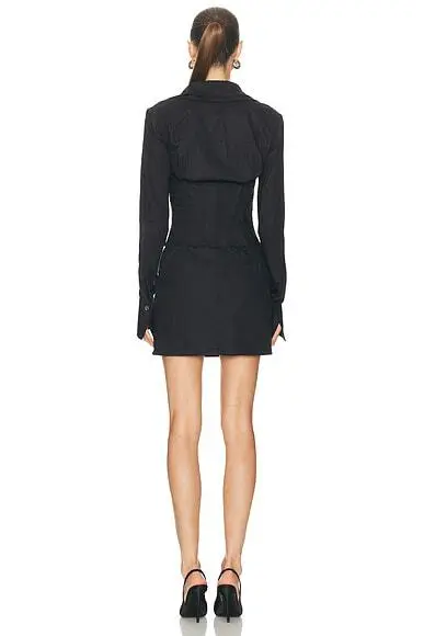 LAQUAN SMITH Long Sleeve Corset Mini Dress