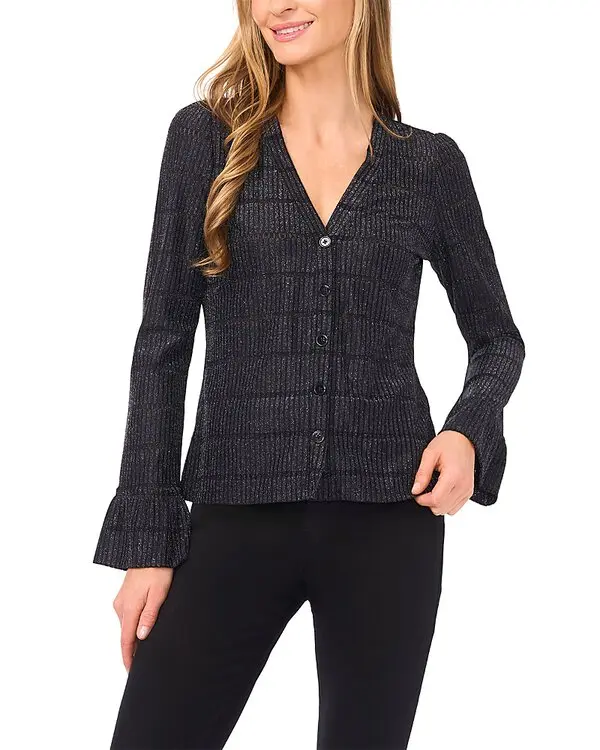 CECE DUPRAZ V-neck Long Sleeve Cardigan Sweater