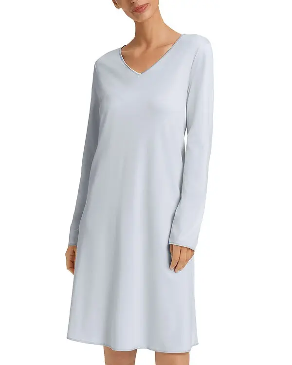 Hanro V Neck Nightgown - Powder Blue