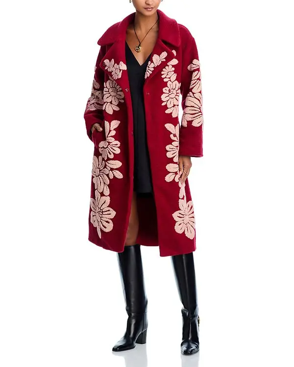Farm Rio Floral Fleece Coat