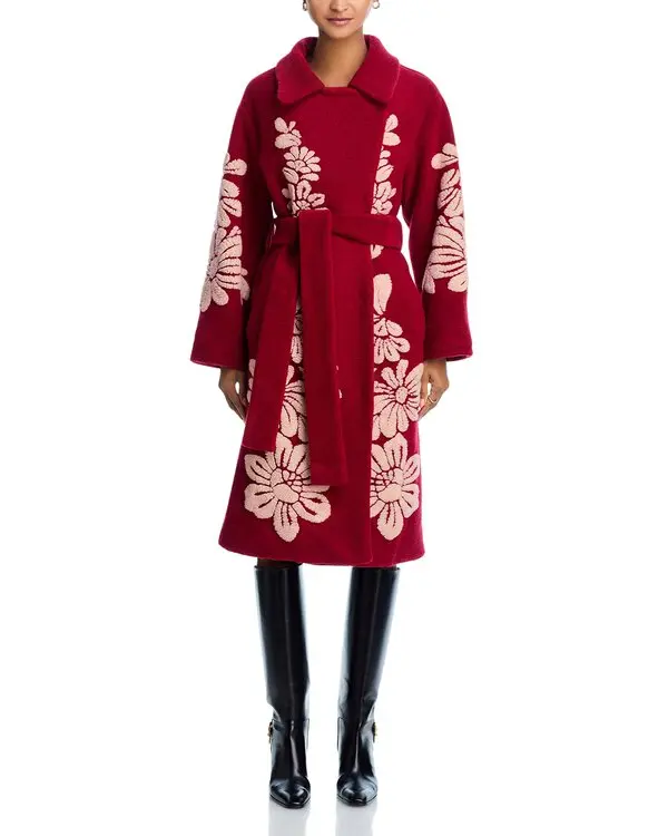Farm Rio Floral Fleece Coat