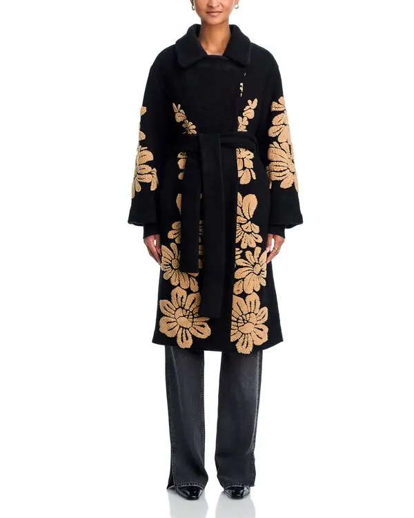 Farm Rio Floral Fleece Coat