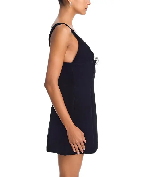 Gracie Mini Dress - Black Velvet - 0