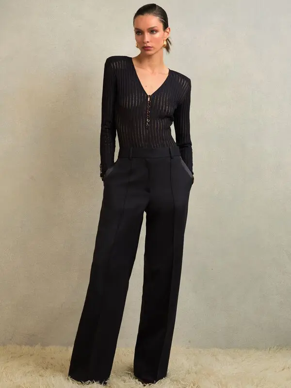 REISS Atelier Ladder-stitch Knit Bodysuit