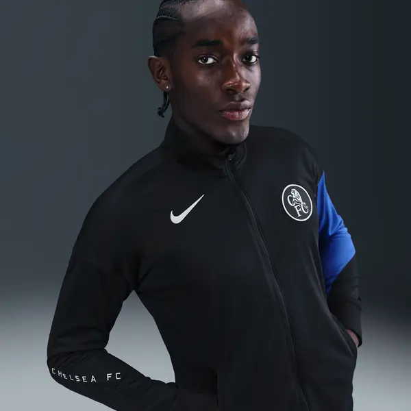Nike Chelsea Fc Strike Third Dri-fit Total 90 Soccer Knit Track Jacket - Black
