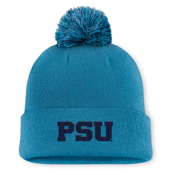Nike Penn State Primetime Campus Toned Cuffed Pom Beanie - Blue
