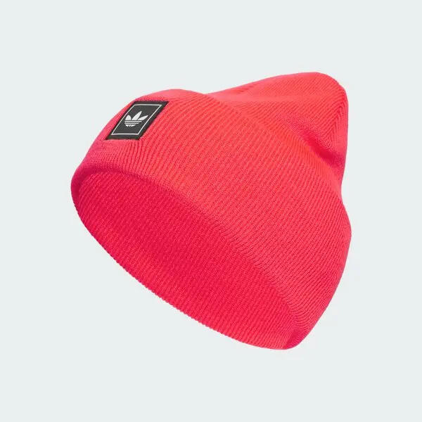 Adidas Trefoil Tall Beanie - Lucid Red / Black / White