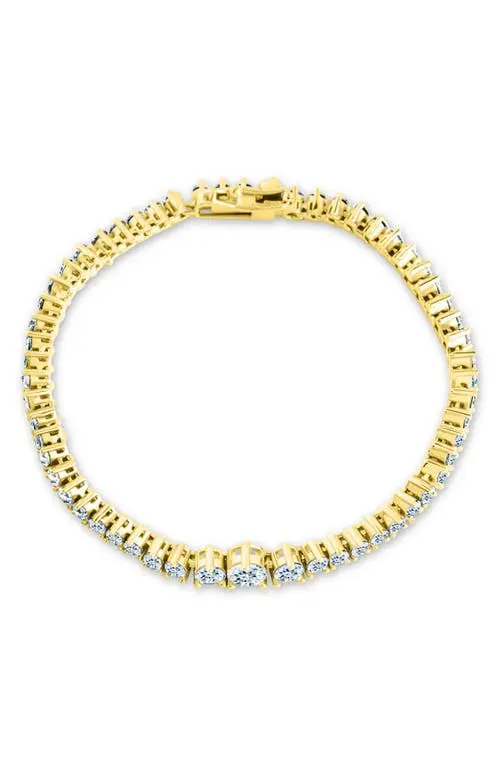 Sterling Forever Cubic Zirconia Tennis Bracelet - Gold