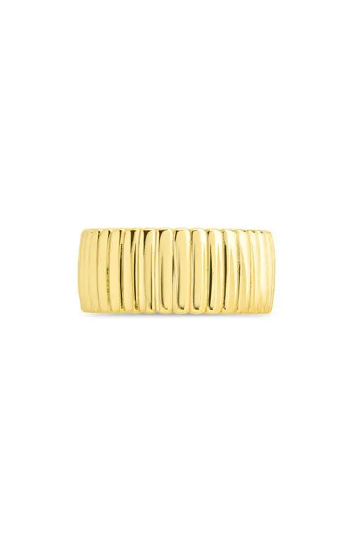 Sterling Forever Robyn Ribbed Band Ring - Gold