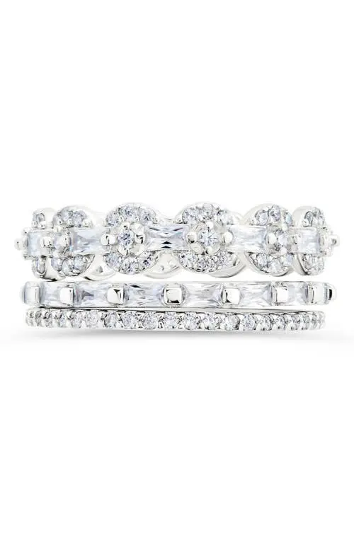 Sterling Forever Sterling Cubic Zirconia Stackable Rings Set Of 3