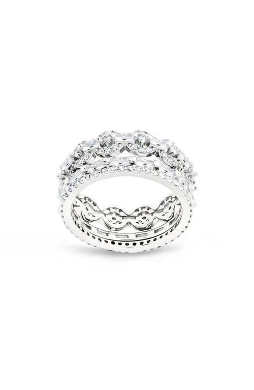 Sterling Forever Sterling Cubic Zirconia Stackable Rings Set Of 3 - Silver
