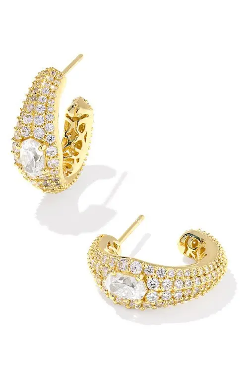 Kendra Scott Bella Cubic Zirconia Hoop Earrings - Gold White Cubic Zirconia