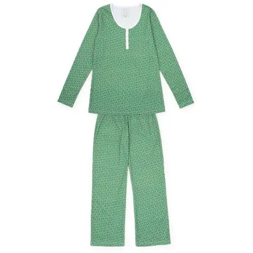 LILA AND HAYES Calli Pajama Longsleeve Top Pants Set - Candy Cane Lane