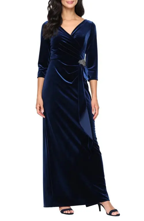 Alex Evenings Embellished Stretch Velvet Gown