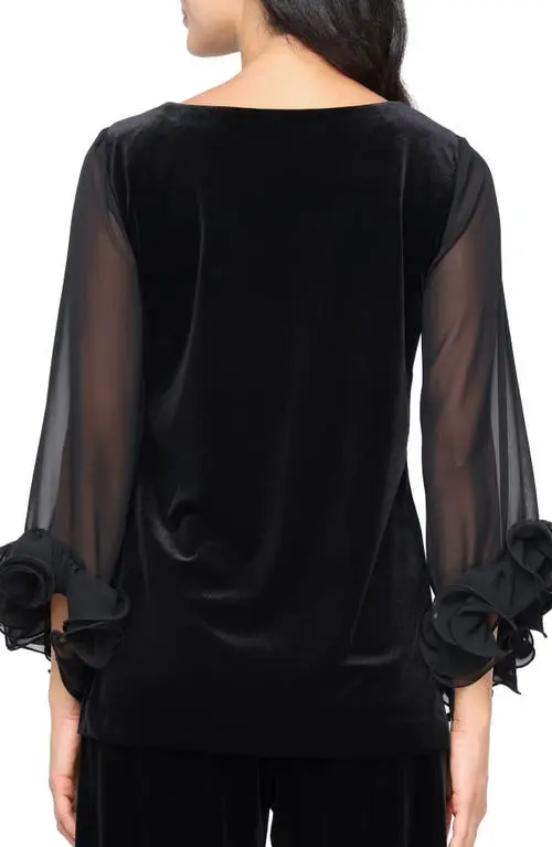 Alex Evenings Stretch Velvet Top