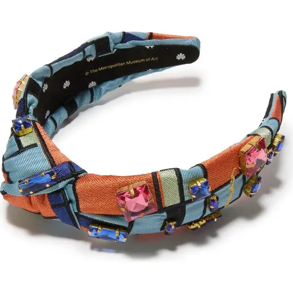 Lele Sadoughi The Met Knotted Mondrian Embroidered Headband - Composition 999