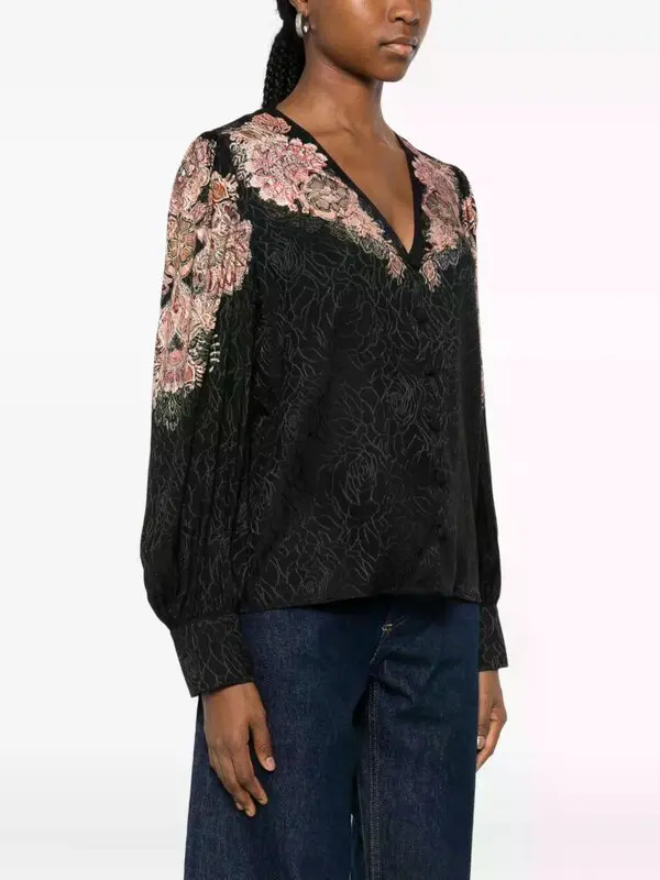 TWINSET Floral Lace V-neck Shirt