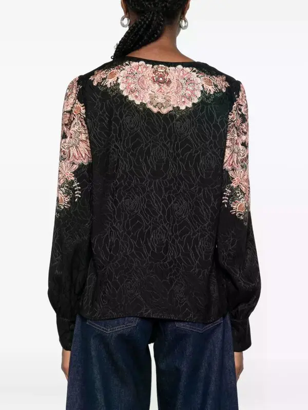 TWINSET Floral Lace V-neck Shirt
