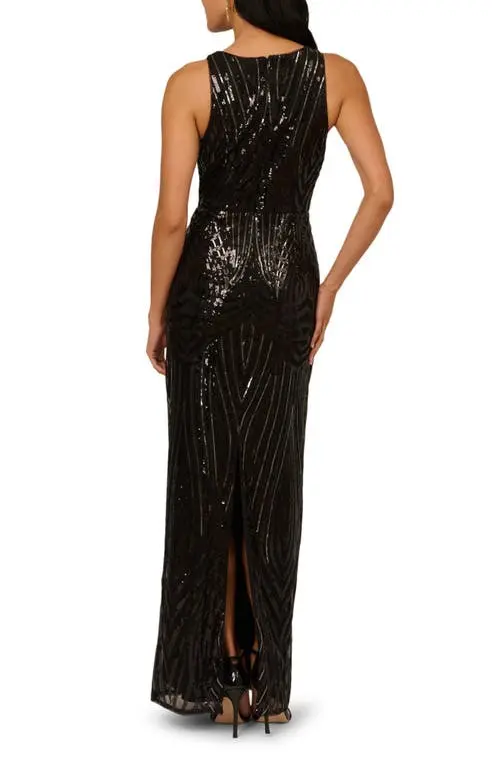 Adrianna Papell Sequin Column Gown