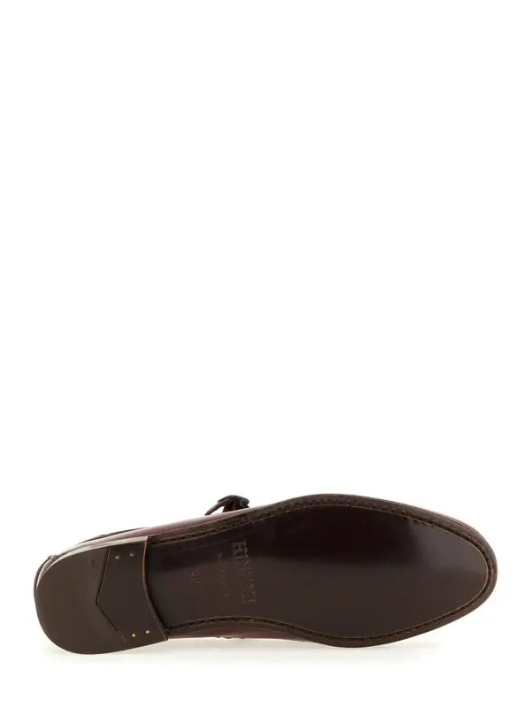 Hereu Lorea Supple Shiny Moccasin Mary Jane - Bordeaux