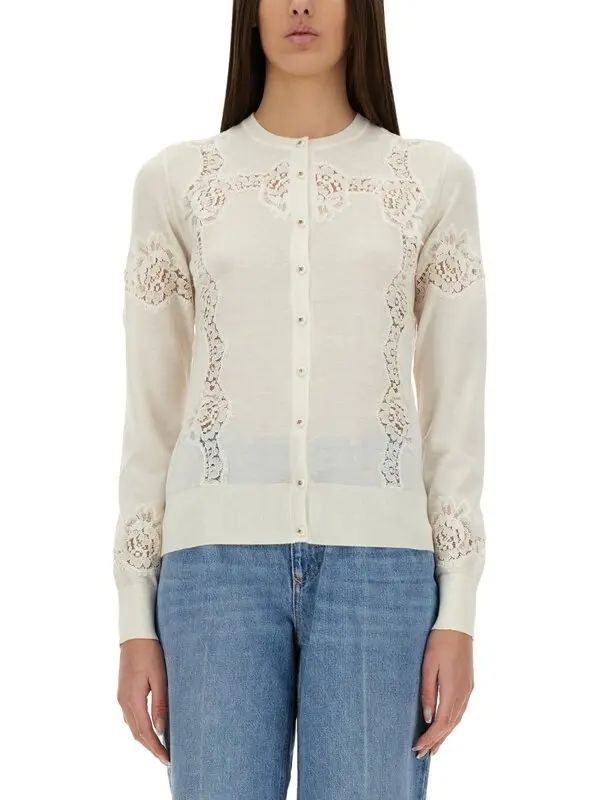 Dolce & Gabbana Cashmere And Silk Cardigan - Ivory