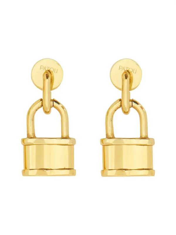 Patou Padlock Earrings - Gold