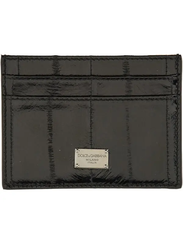 Dolce & Gabbana Eel Skin Card Case - Black