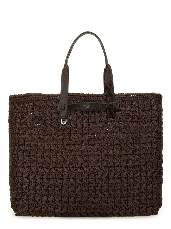 Dolce & Gabbana Woven Mesh Shopper - Brown