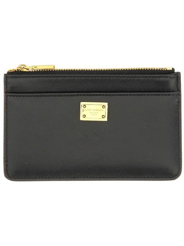 Dolce & Gabbana Calfskin Plongé Card Holder - Black