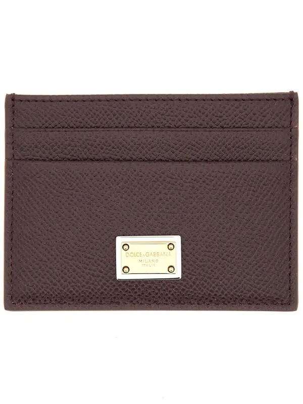 Dolce & Gabbana Leather Card Holder - Brown