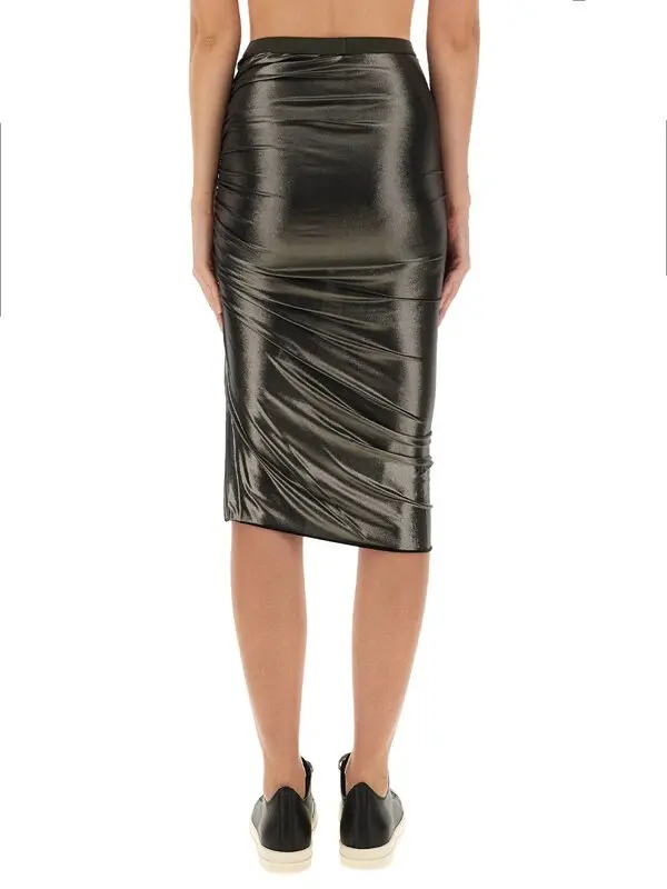 Rick Owens Draped Midi Skirt - Grey