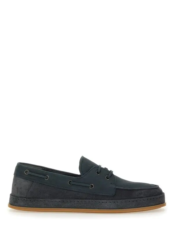 Hogan Leather Boat Moccasin - Blue