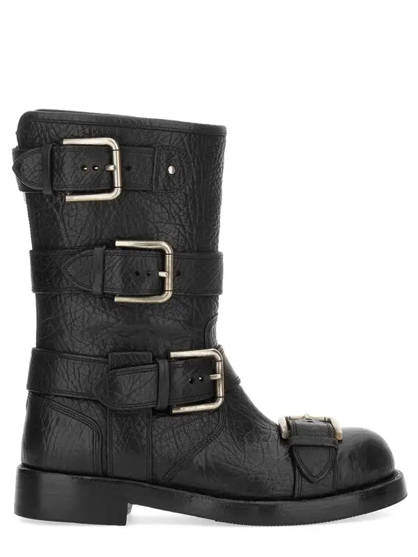Dolce & Gabbana Buckled Leather Boots