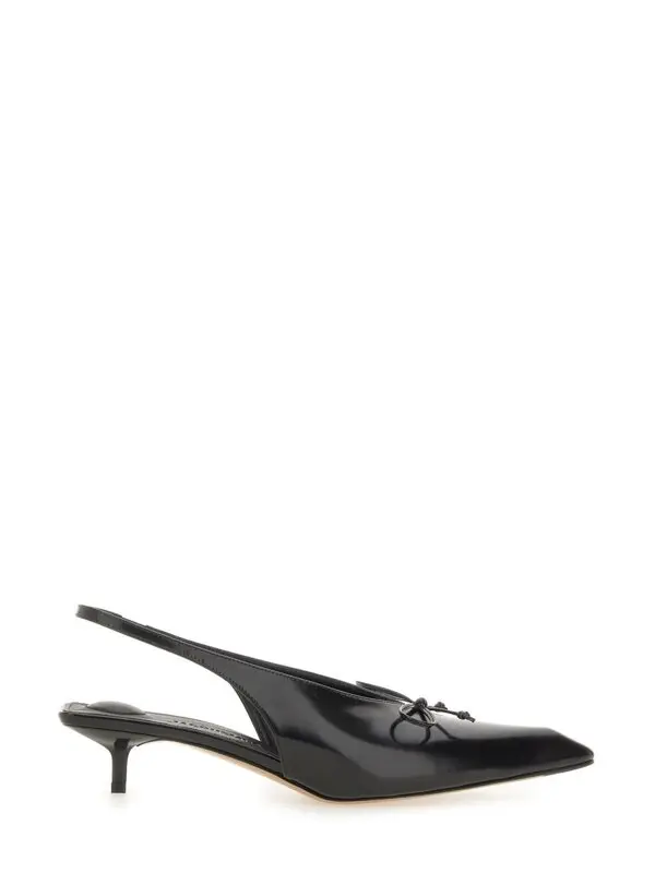 Jacquemus Leather Slingbacks - Black
