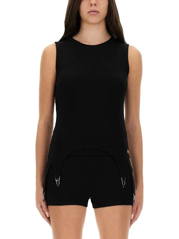 JEAN PAUL GAULTIER Top With Garter Detail - Black