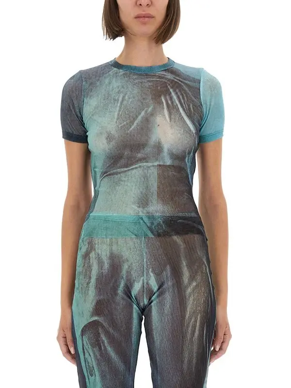JEAN PAUL GAULTIER Water Mesh T-shirt - Azure