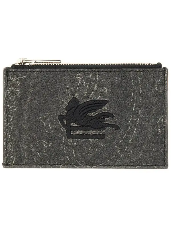 Etro Card Holder 'arnica' With Pegasus - Black