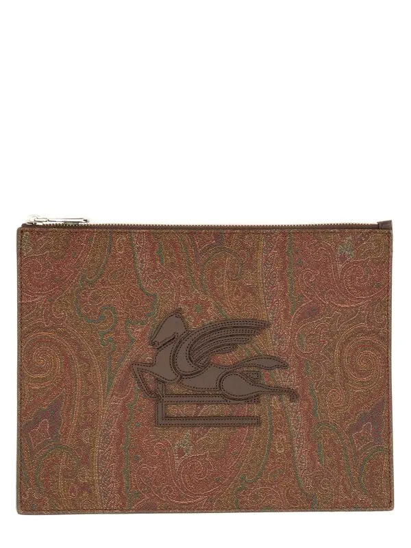 Etro Essential Paisley Pouch - Brown