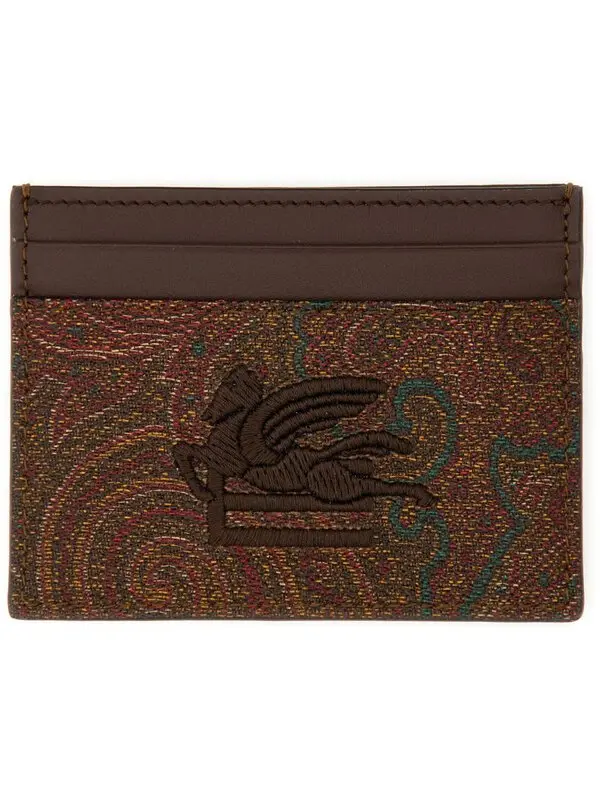 Etro Paisley Print Card Holder - Brown