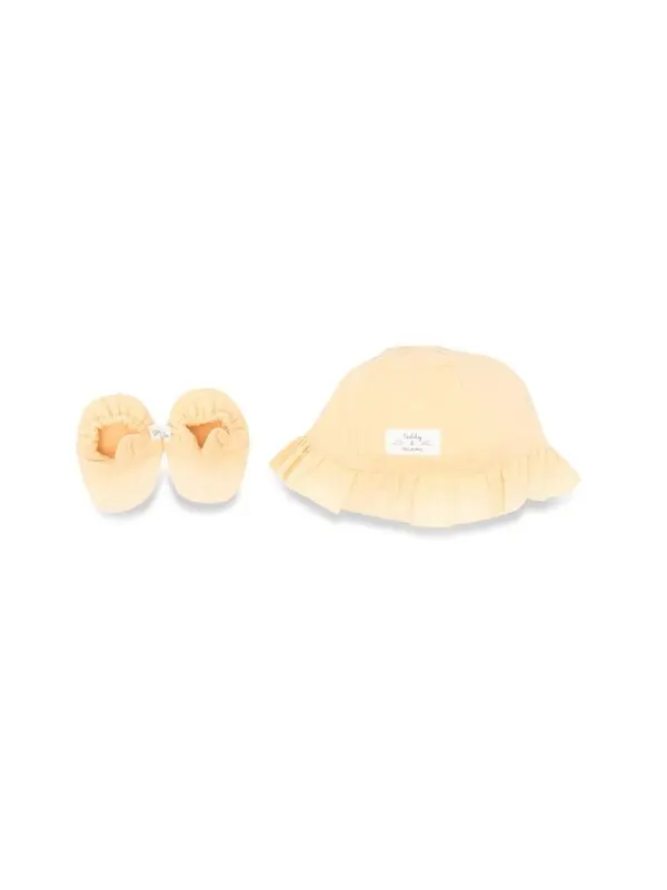 TEDDY & MINOU Hat And Booties Set - Yellow