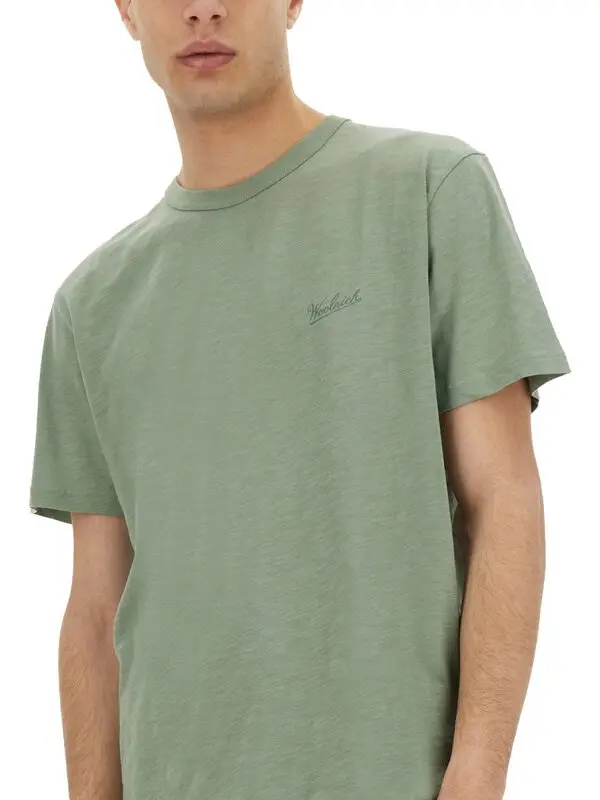 Woolrich Flamed Cotton T-shirt - Green