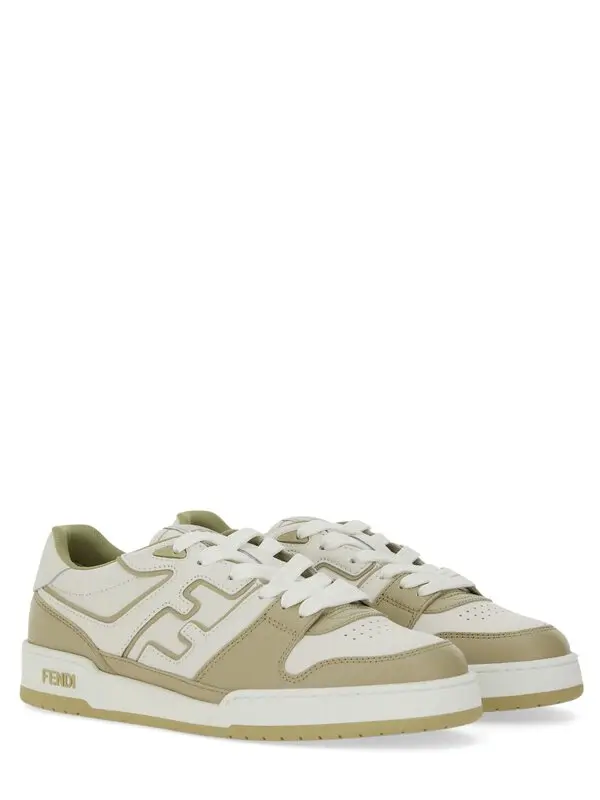 Fendi Match Leather Sneakers - White