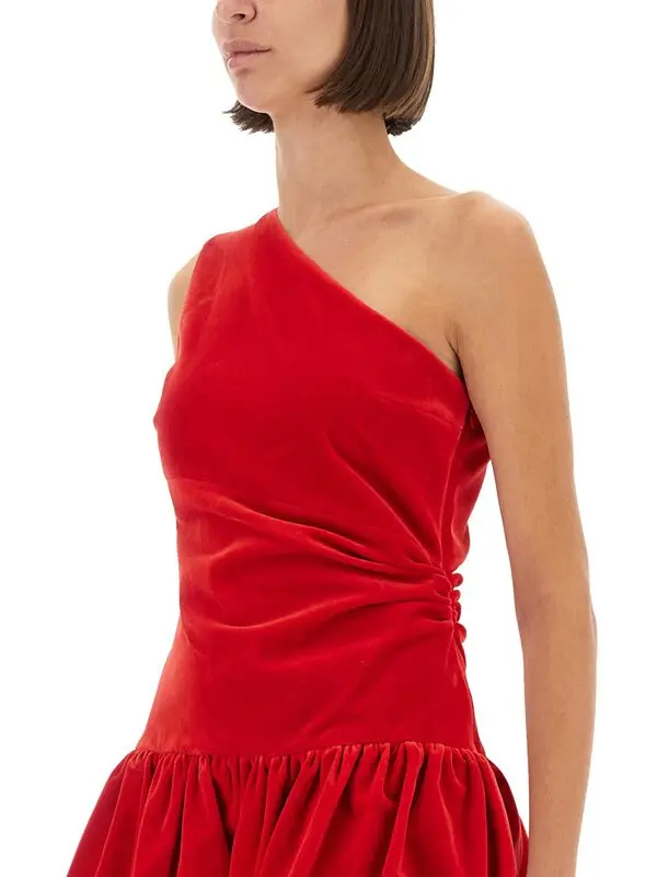 PATOU One Shoulder Mini Dress - Red