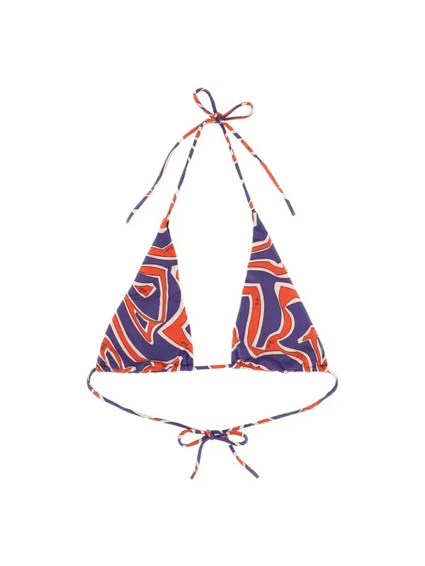 Emilio Pucci Maze Print Triangle Bikini Top - Multicolour