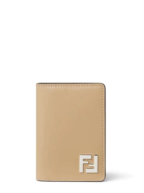 Fendi Card Holder 'squared Ff - Beige